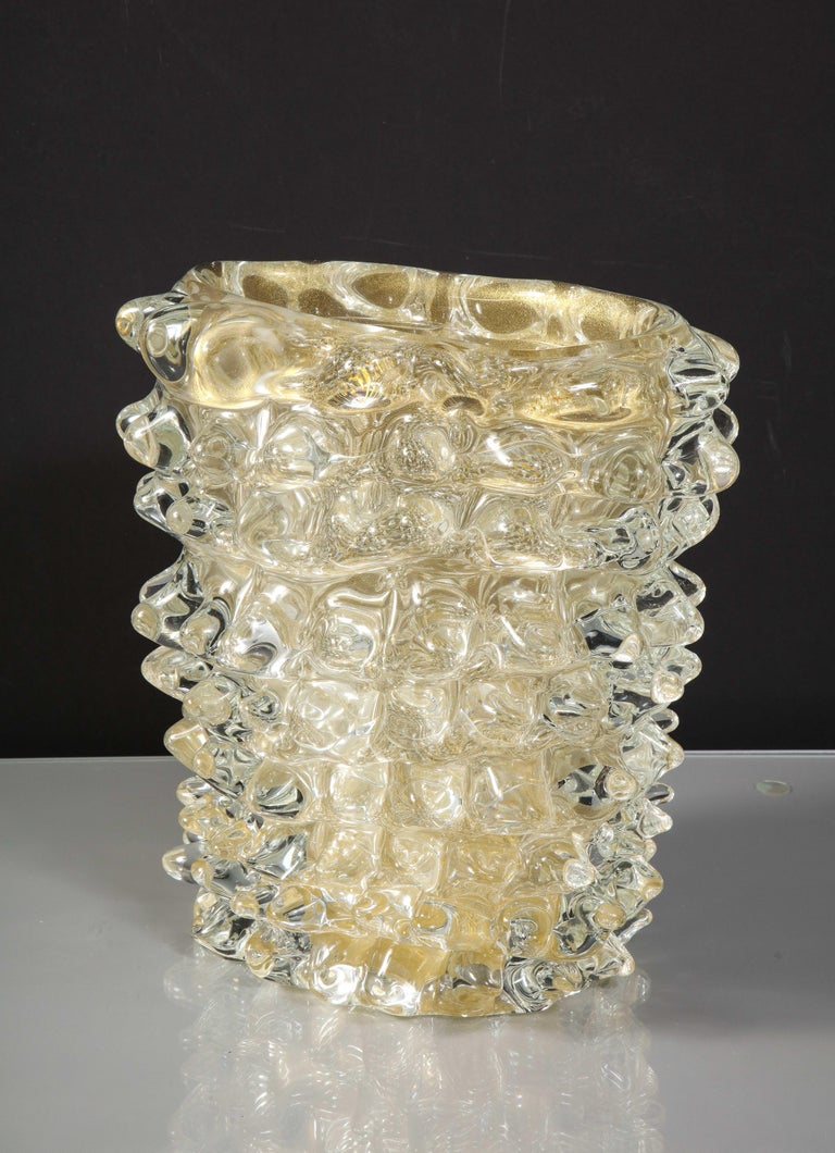 Murano Gold Glass "Rostrate" Vase For Sale at 1stDibs | murano spike ...