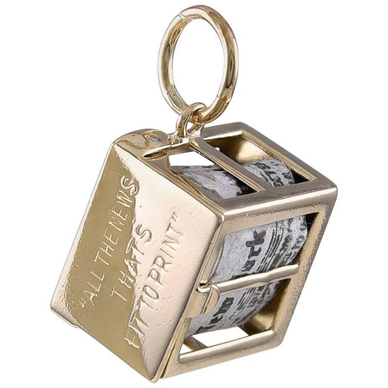 Gold New York Times Charm at 1stDibs