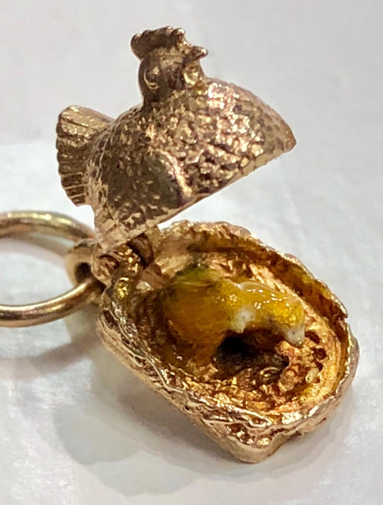 Gold No Cover Charge Chicken with Baby Chicks at 1stDibs | chicks gold