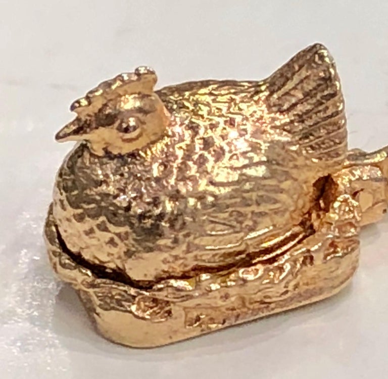 Gold No Cover Charge Chicken with Baby Chicks at 1stDibs | chicks gold