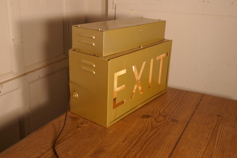 Gold Odeon Cinema Exit Sign Electric Light at 1stDibs