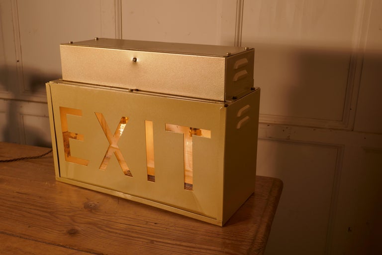 Gold Odeon Cinema Exit Sign Electric Light at 1stDibs