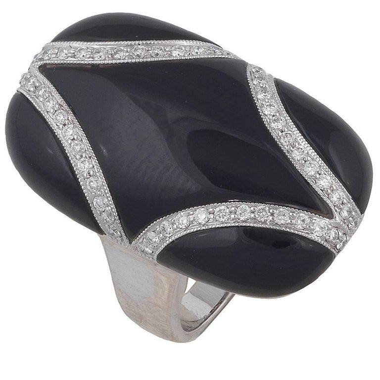 Modern Onyx Gold Ring For Sale at 1stdibs