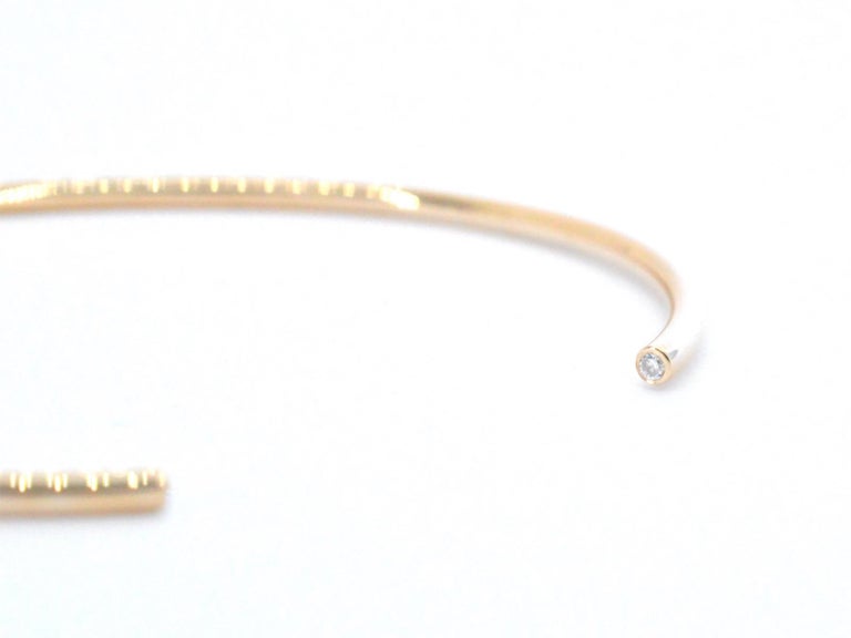 Gold Open Bracelet with Two Diamonds For Sale at 1stDibs
