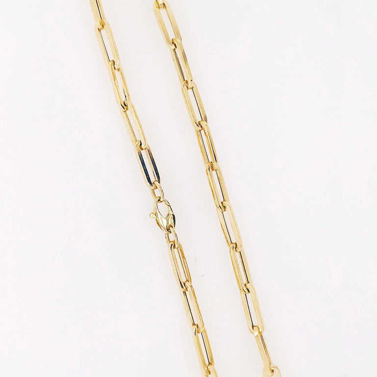 Gold Paperclip Link Chain Necklace in 14 Karat Gold, 14 Karat Gold ...