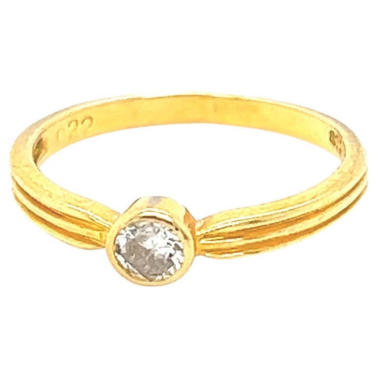 Gold Pebble Diamond Ring For Sale at 1stDibs