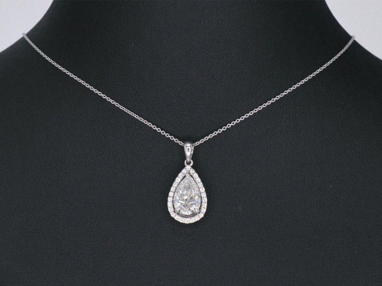 Gold Pendant in Pear Shape with Diamond For Sale at 1stDibs