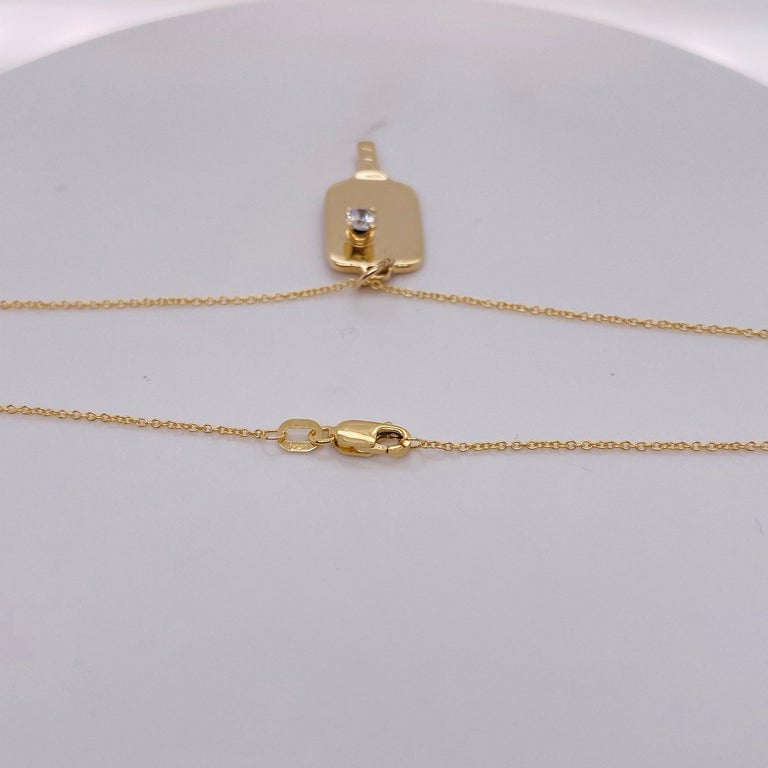 Gold Pickleball Paddle with Diamond Necklace in 14k Yellow Gold Pickle ...