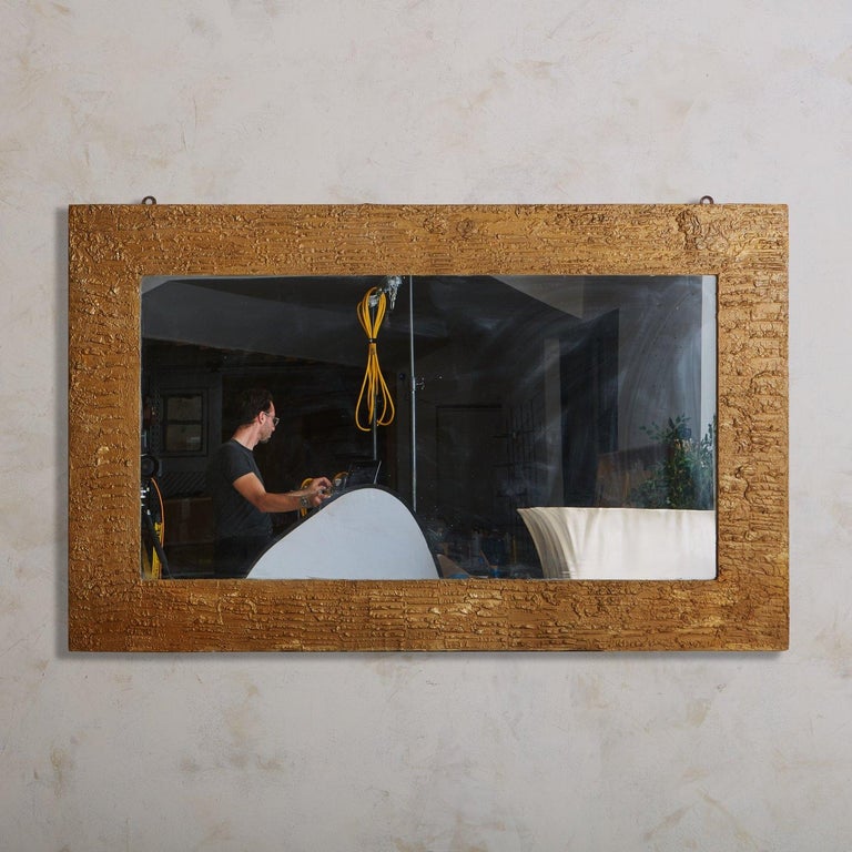 Gold Plaster Frame Wall Mirror, Italy, 1970s For Sale at 1stDibs
