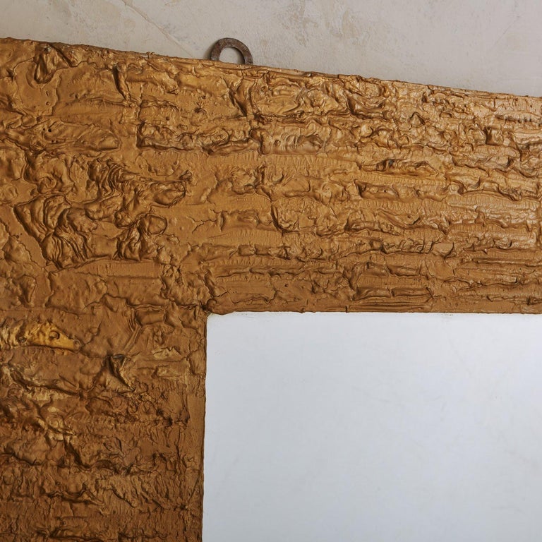 Gold Plaster Frame Wall Mirror, Italy, 1970s For Sale at 1stDibs