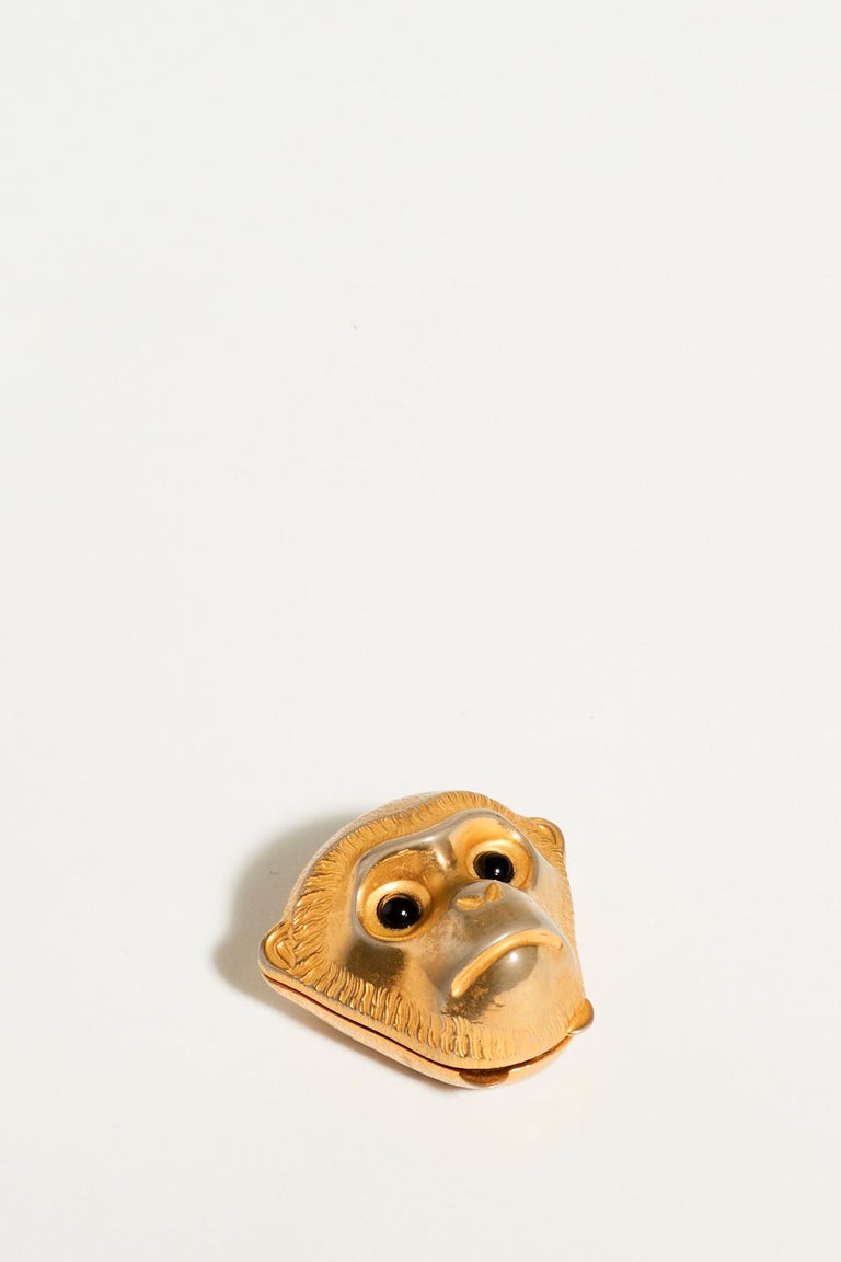 Gold Plate Monkey Face Case For Sale at 1stDibs