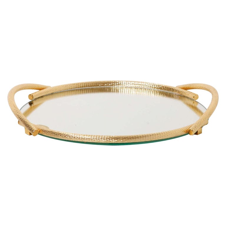 Gold Plated 24kt Service Tray Designed by Dimart, Italy at 1stDibs