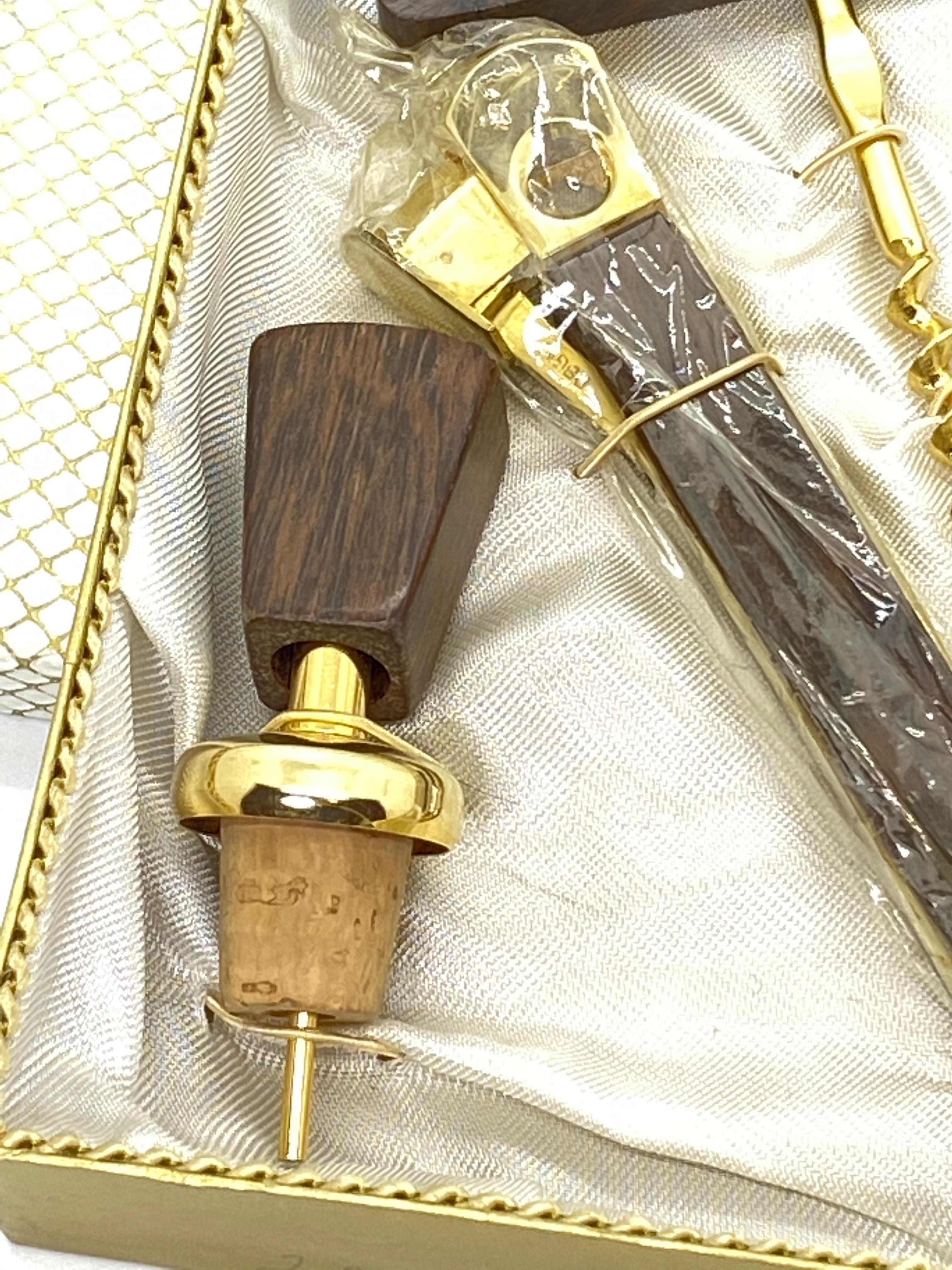 Gold-Plated Bar Accessories Set and Cigar Cutter, Mid-Century Modern ...