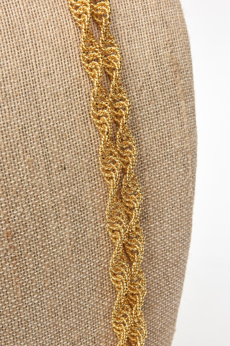 Vintage Gold Plated Spiral Chain Wrap Necklace For Sale at 1stDibs
