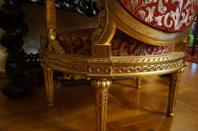 Gold-Plated Louis XVI Chair from 1860 For Sale at 1stDibs