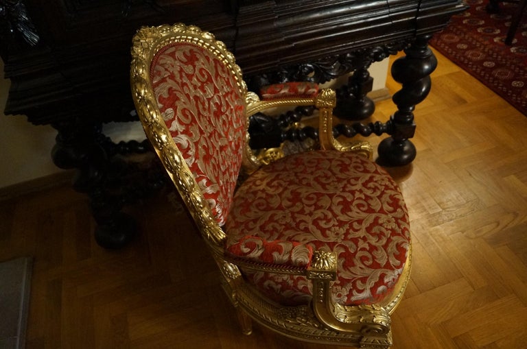 Gold-Plated Louis XVI Chair from 1860 For Sale at 1stDibs