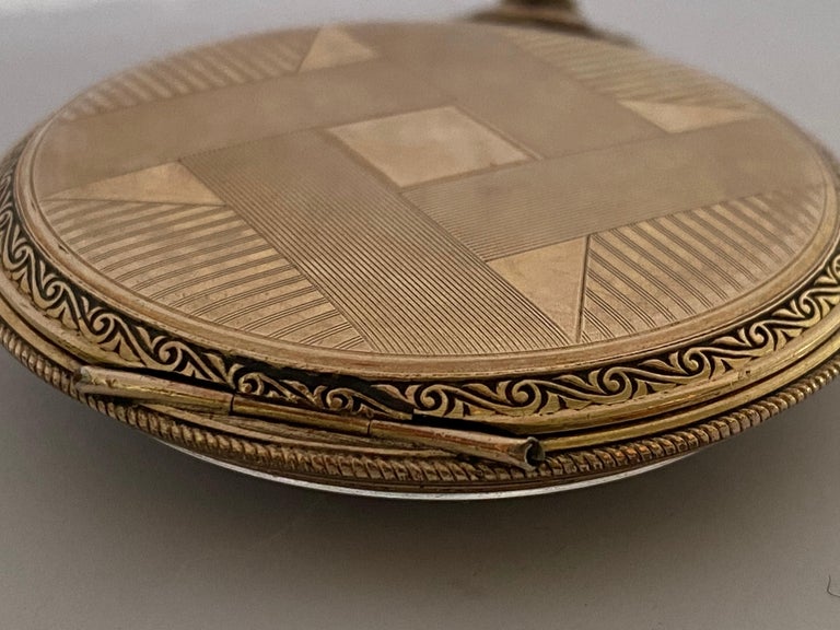 Gold-Plated Record Watch Co. Geneve Antique Pocket Watch For Sale at ...