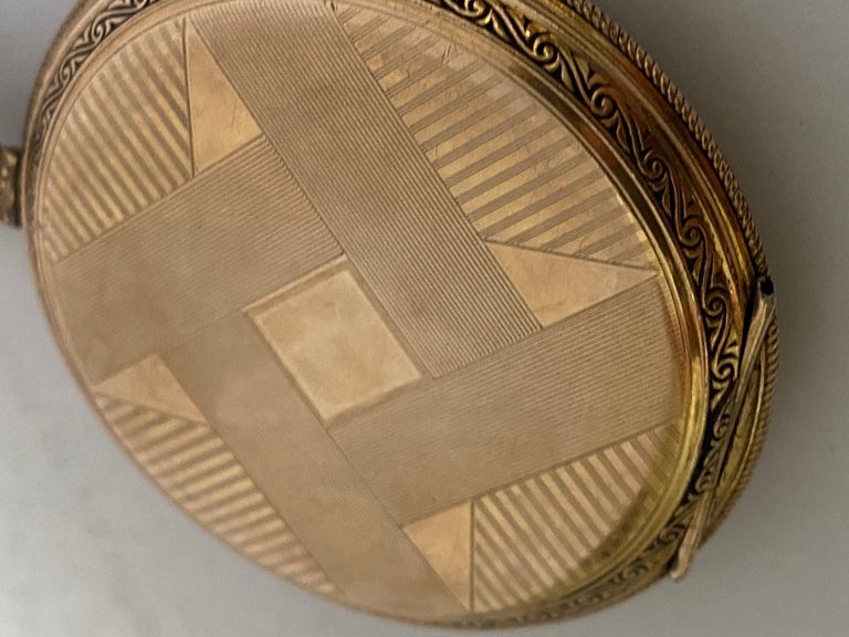 Gold-Plated Record Watch Co. Geneve Antique Pocket Watch For Sale at ...