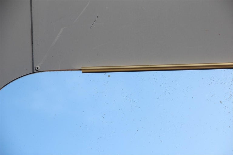 Gold-Plated Rectangular Wall Mirror with Rounded Corners in Italian ...