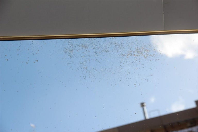 Gold-Plated Rectangular Wall Mirror with Rounded Corners in Italian ...