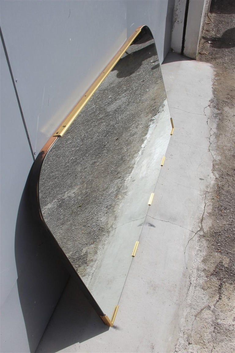 Gold-Plated Rectangular Wall Mirror with Rounded Corners in Italian ...