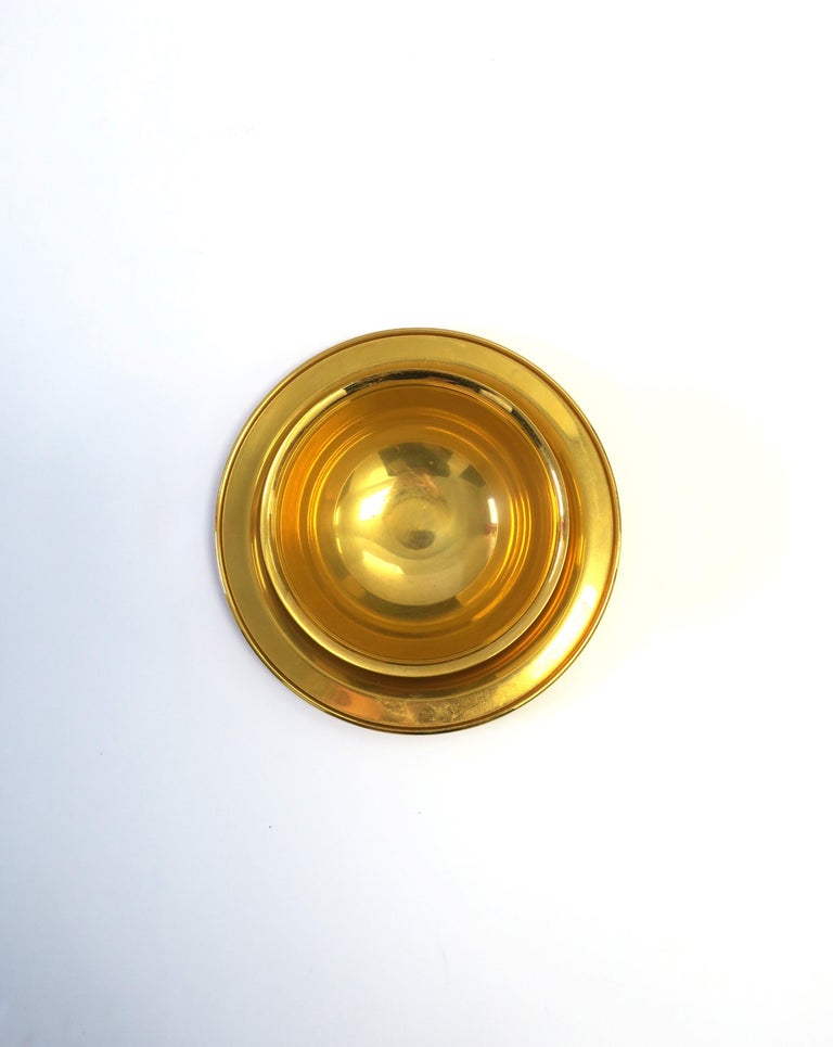 Gold Plated Revere Serving Bowl and Underplate Saucer For Sale at 1stDibs