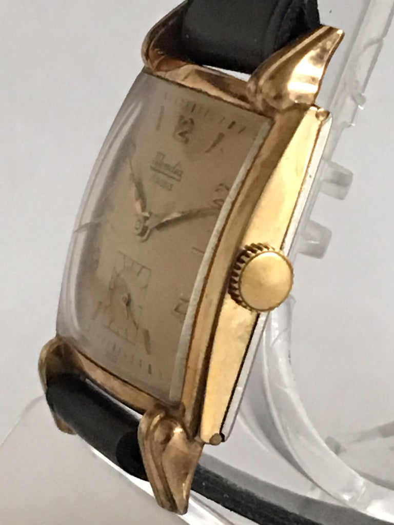 Gold-Plated Vintage 1940s Bulova Watch Co. Wristwatch at 1stDibs