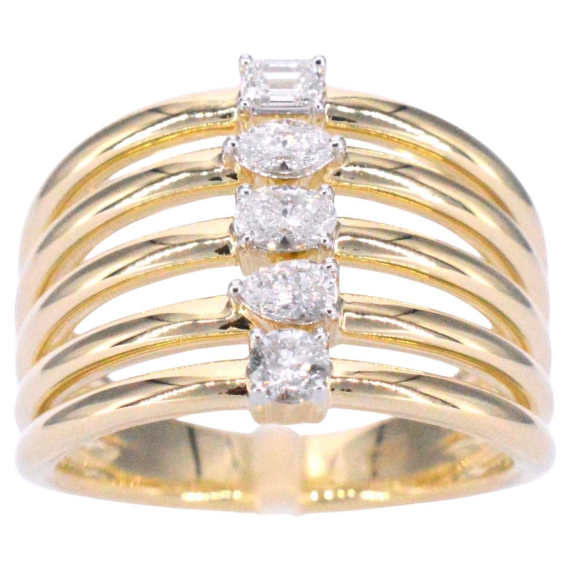 Mod Kinetic Ring Gold with Diamonds at 1stDibs