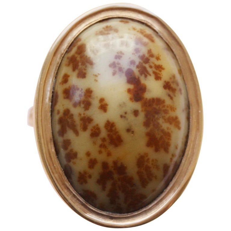 Gold Ring with Jasper at 1stDibs