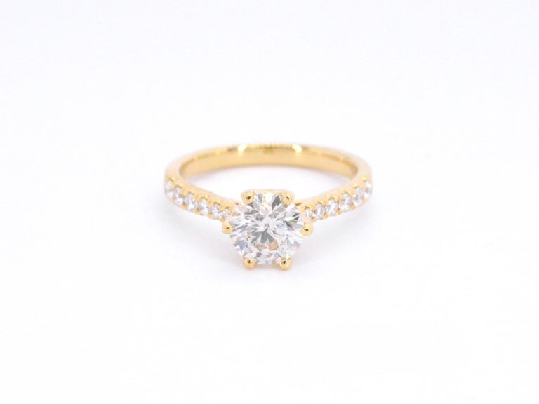 Gold Ring with One Large Diamond For Sale at 1stDibs