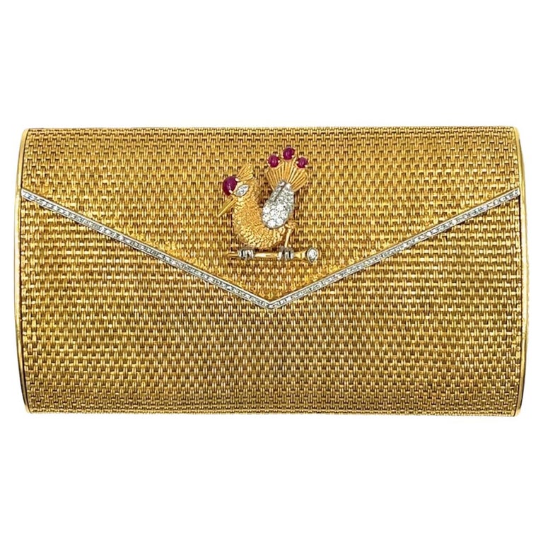 Gold Ruby Diamond Evening Bag For Sale at 1stDibs
