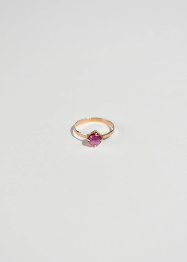 Gold Ruby Pinky Ring For Sale at 1stDibs