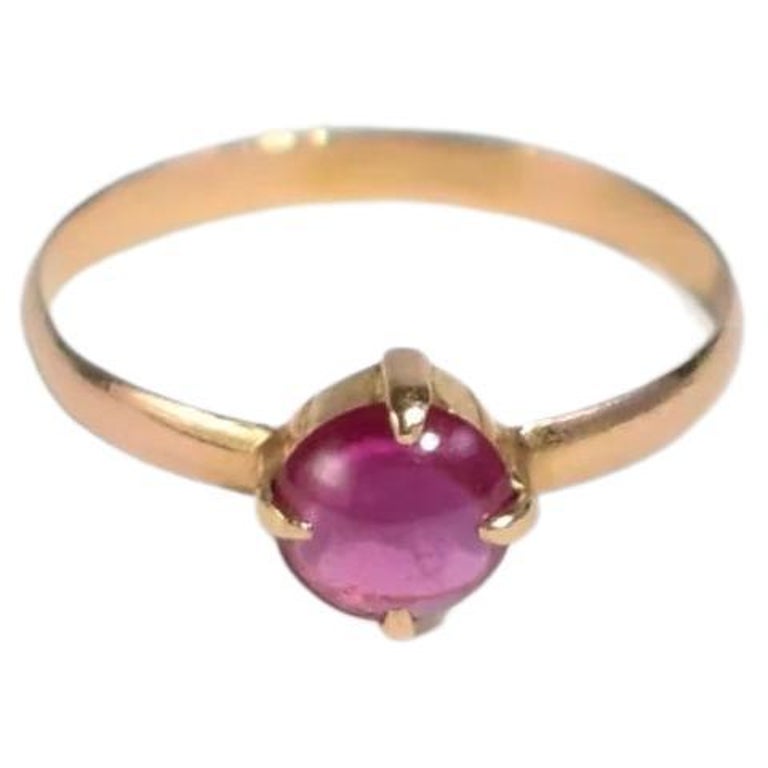 Gold Ruby Pinky Ring For Sale at 1stDibs