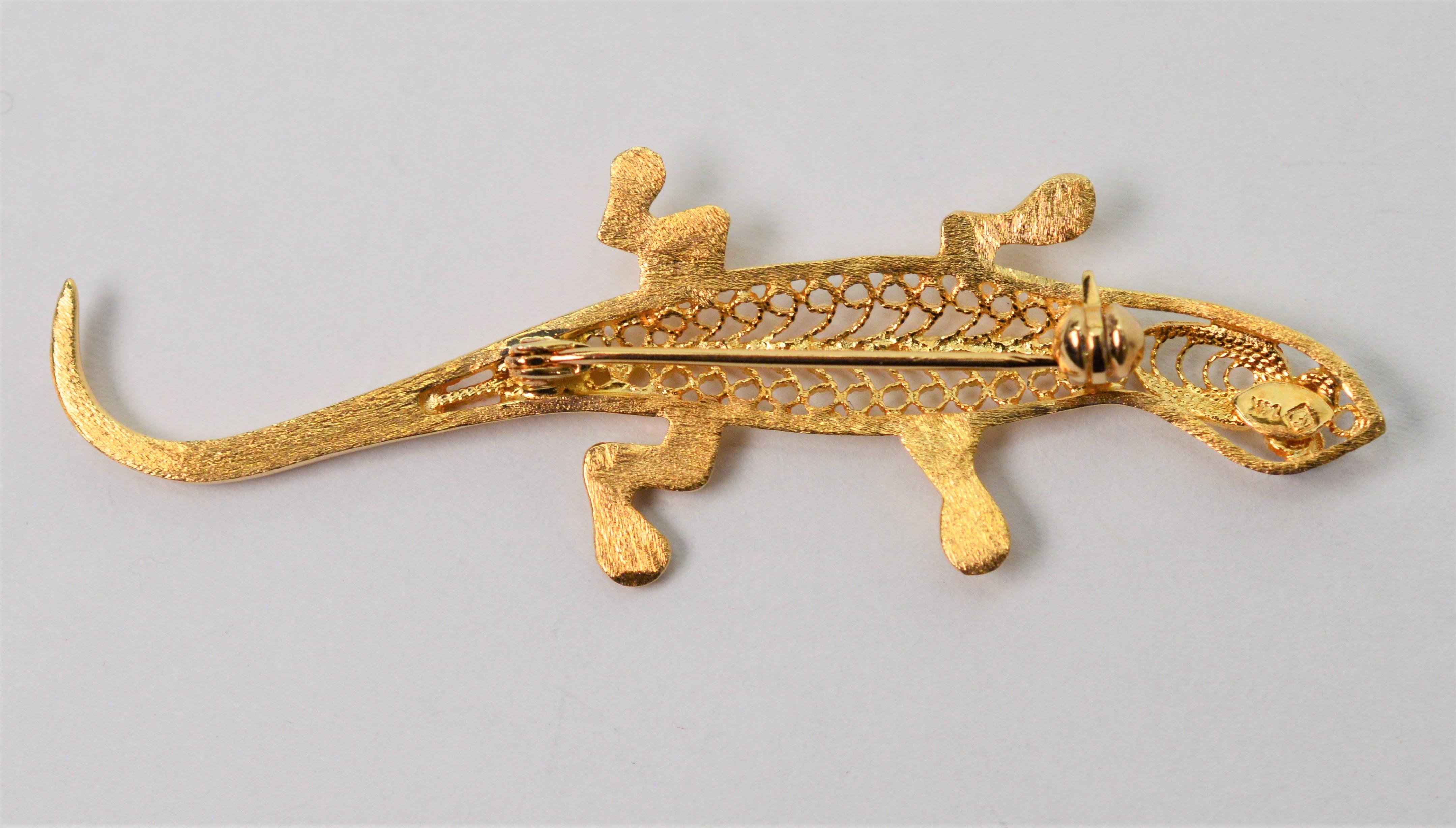Gold Salamander Brooch Pin For Sale at 1stDibs | geico salamander