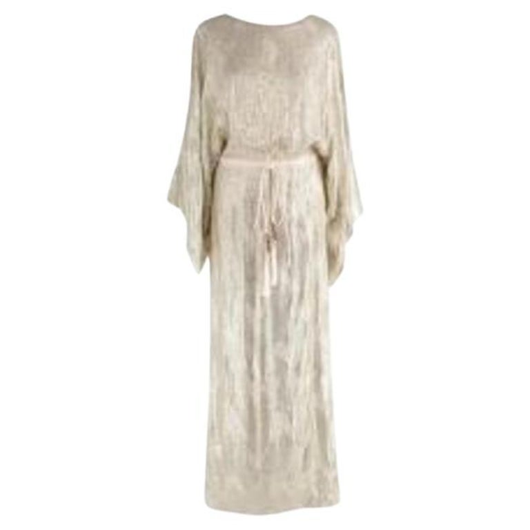 Gold sequin kaftan gown For Sale at 1stDibs