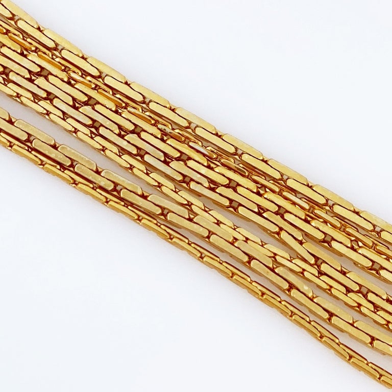 Gold Seven Strand Slinky Chain Necklace By Napier, 1970s For Sale at ...