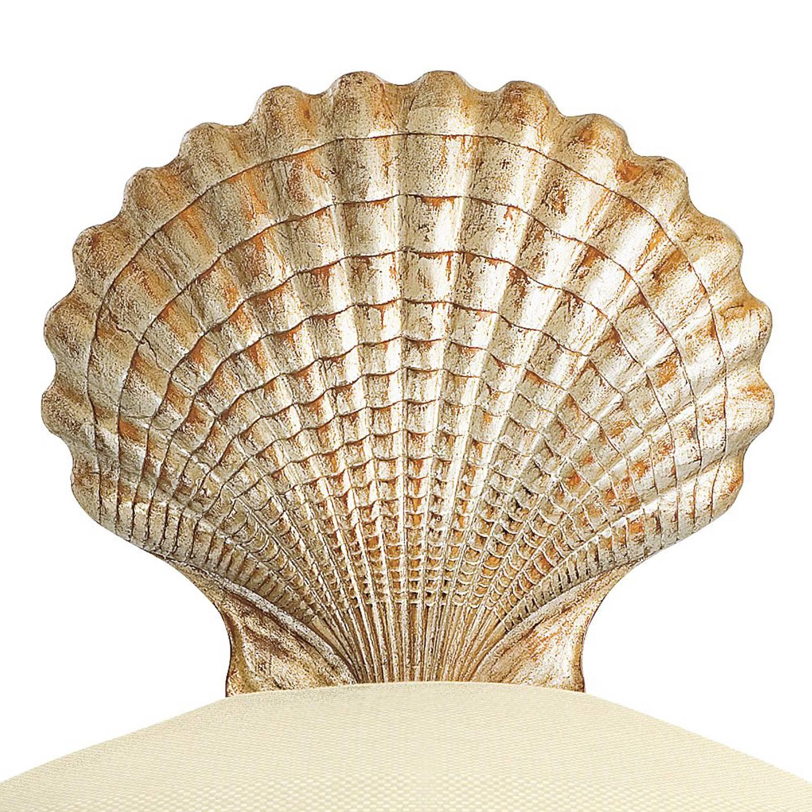 Gold Shell Chair in Solid Hand-Carved Wood Silver Gilt Painting at ...