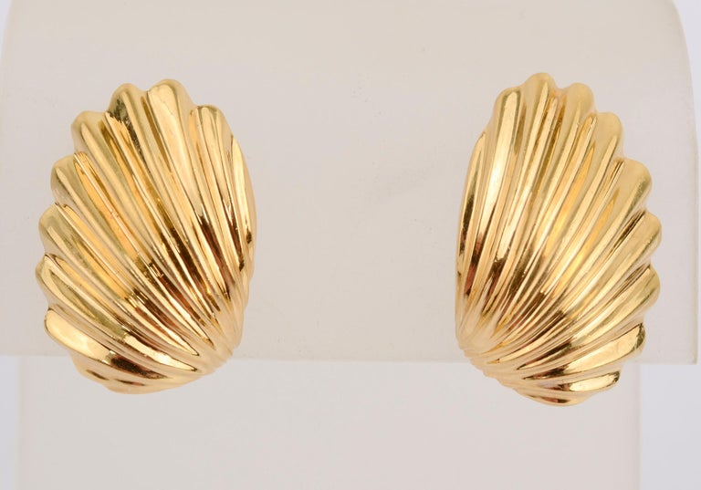 Gold Shell Earrings at 1stDibs | shell earrings gold, shell gold ...
