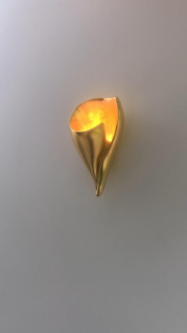 Gold Shell Wall Sconce Gilded in 23.5 Carat Gold Leaf by Hannah ...