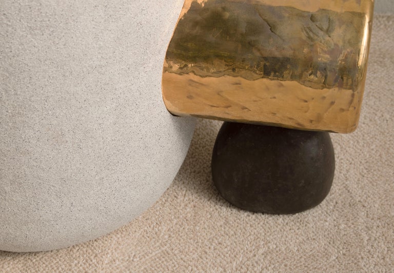 Gold Side Table Contemporary Side Table in Ceramic For Sale at 1stDibs