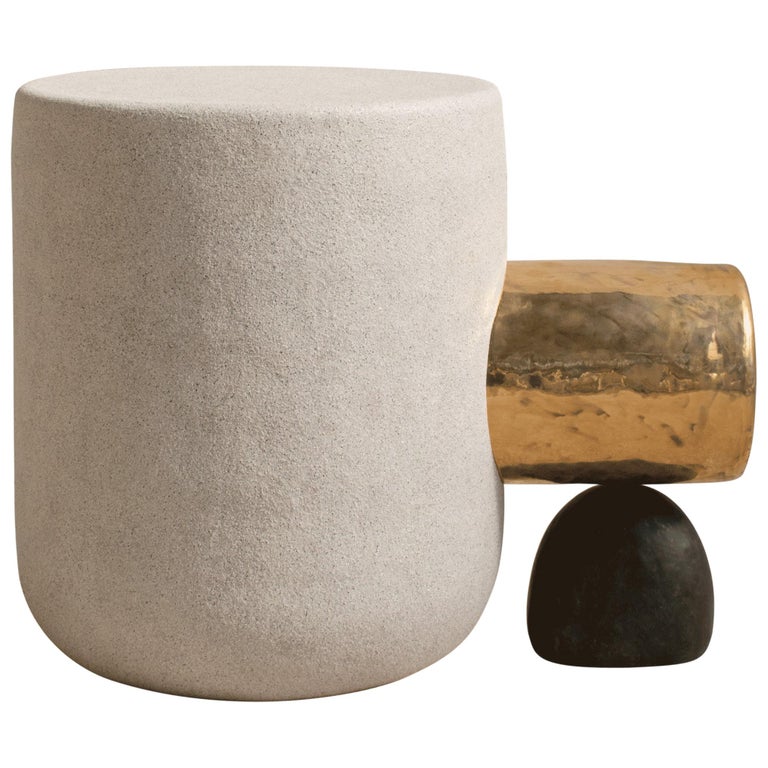 Gold Side Table Contemporary Side Table in Ceramic For Sale at 1stDibs