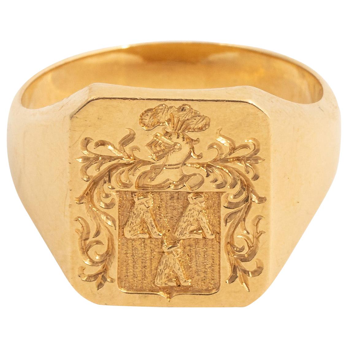 Antique Russian Signet Gold Ring c. 1840 at 1stdibs