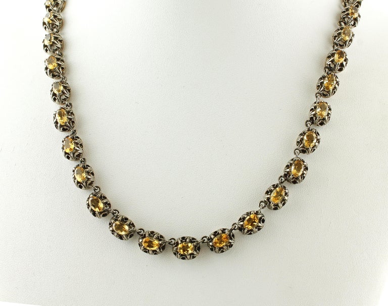 Gold Silver Topaz Necklace at 1stDibs