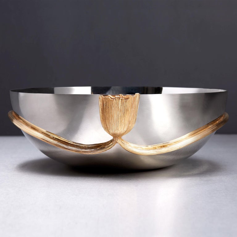 Gold Stalk Extra Large Round Cup For Sale at 1stDibs