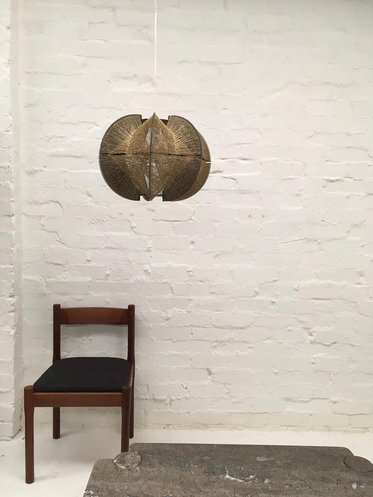 Gold String Pendant Light by Paul Secon for Sompex, 1960s at 1stDibs