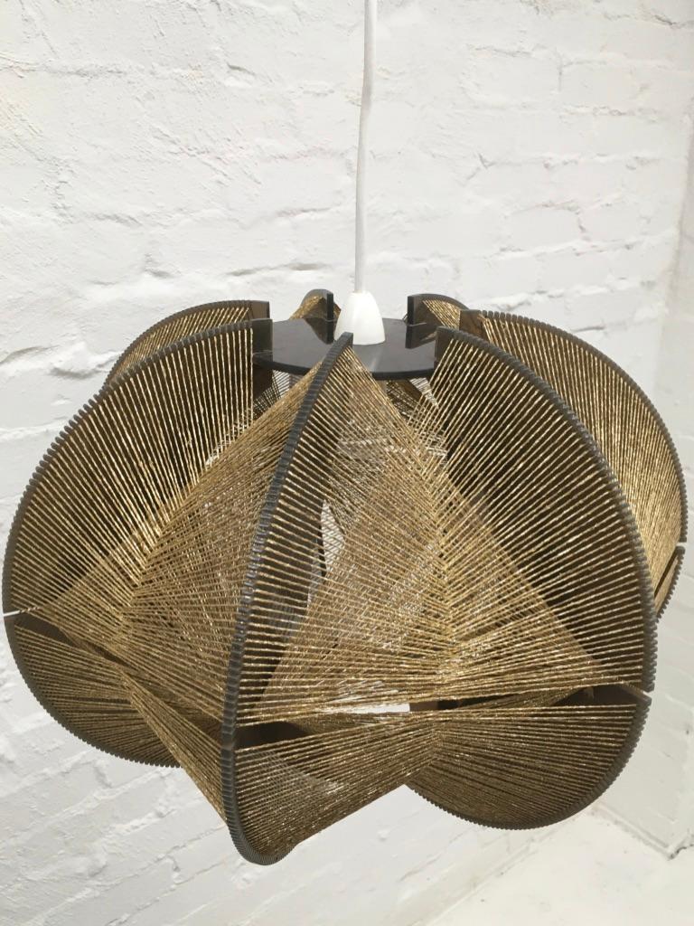Gold String Pendant Light by Paul Secon for Sompex, 1960s at 1stDibs