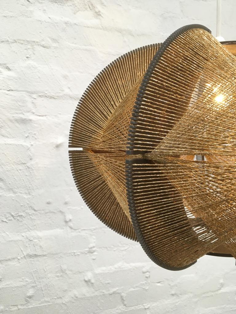 Gold String Pendant Light by Paul Secon for Sompex, 1960s at 1stDibs