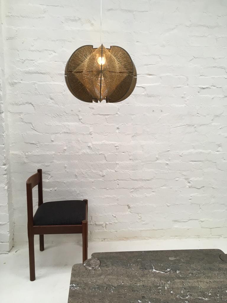 Gold String Pendant Light by Paul Secon for Sompex, 1960s at 1stDibs