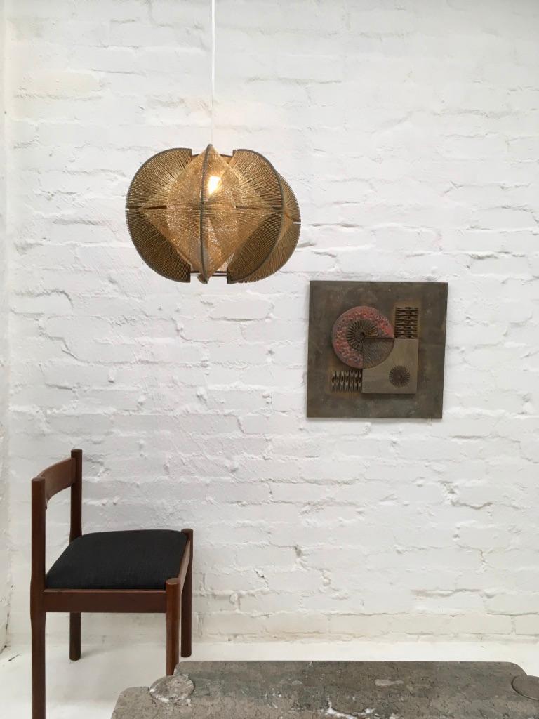 Gold String Pendant Light by Paul Secon for Sompex, 1960s at 1stDibs
