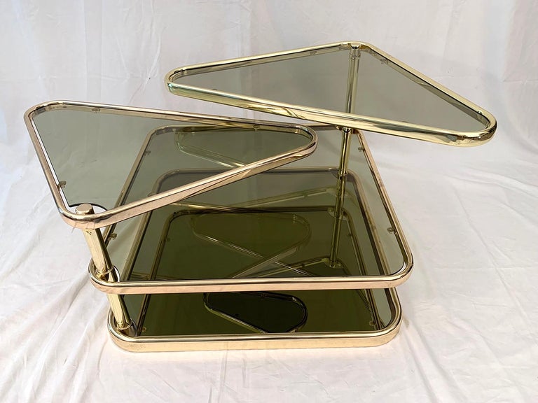 Gold Swivel Coffee Table For Sale at 1stDibs